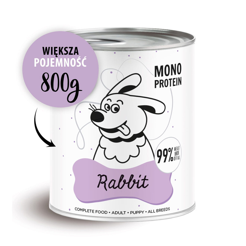 Paka Zwierzaka PEPE Rabbit Karma mokra dla psa królik zestaw 6 x 800 g ...
