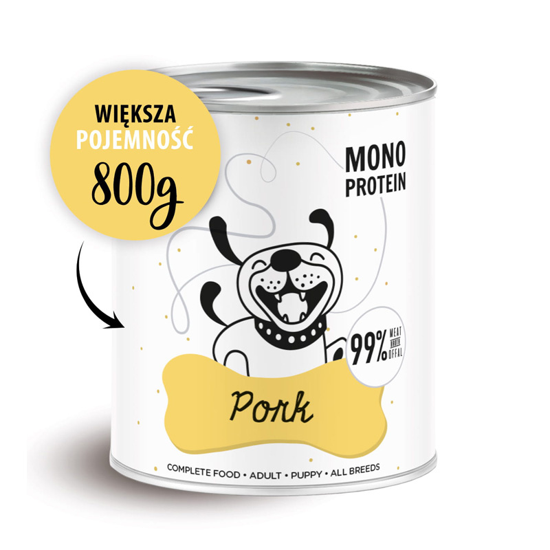 Paka Zwierzaka PEPE Pork Karma mokra dla psa wieprzowina 800 g - sklep ...